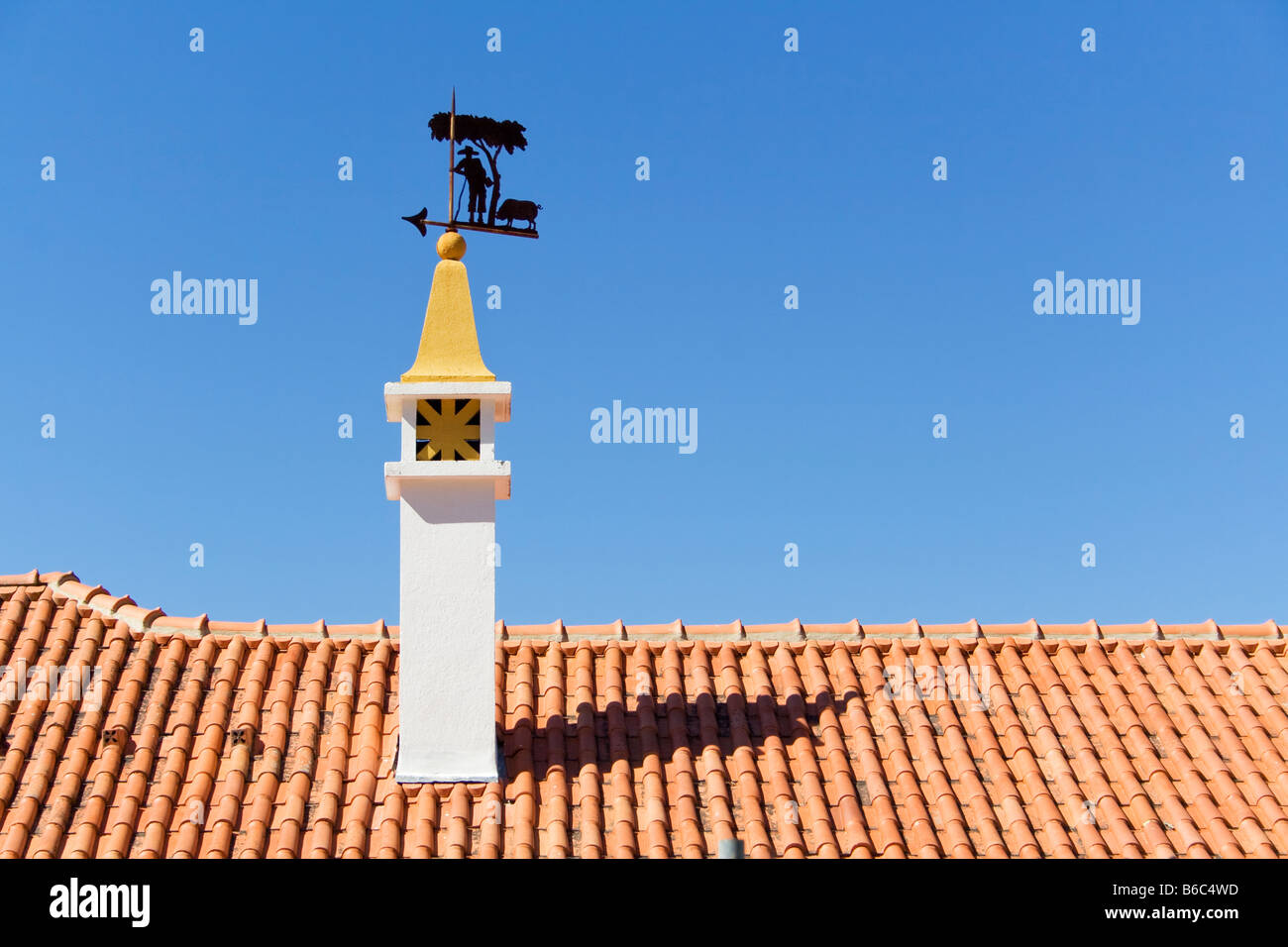 Chimney and Weather Vane in Portalegre city with Alentejo thematic ...