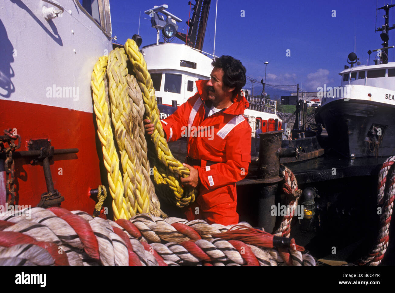 Tugboat crew man hi-res stock photography and images - Alamy