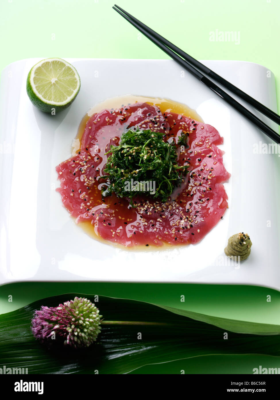 Tuna stylish fine dining editorial food Stock Photo - Alamy