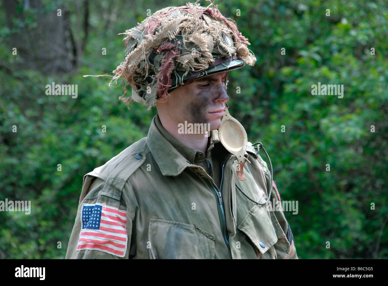WWII GI during a reenactment in Glendale Md Stock Photo - Alamy