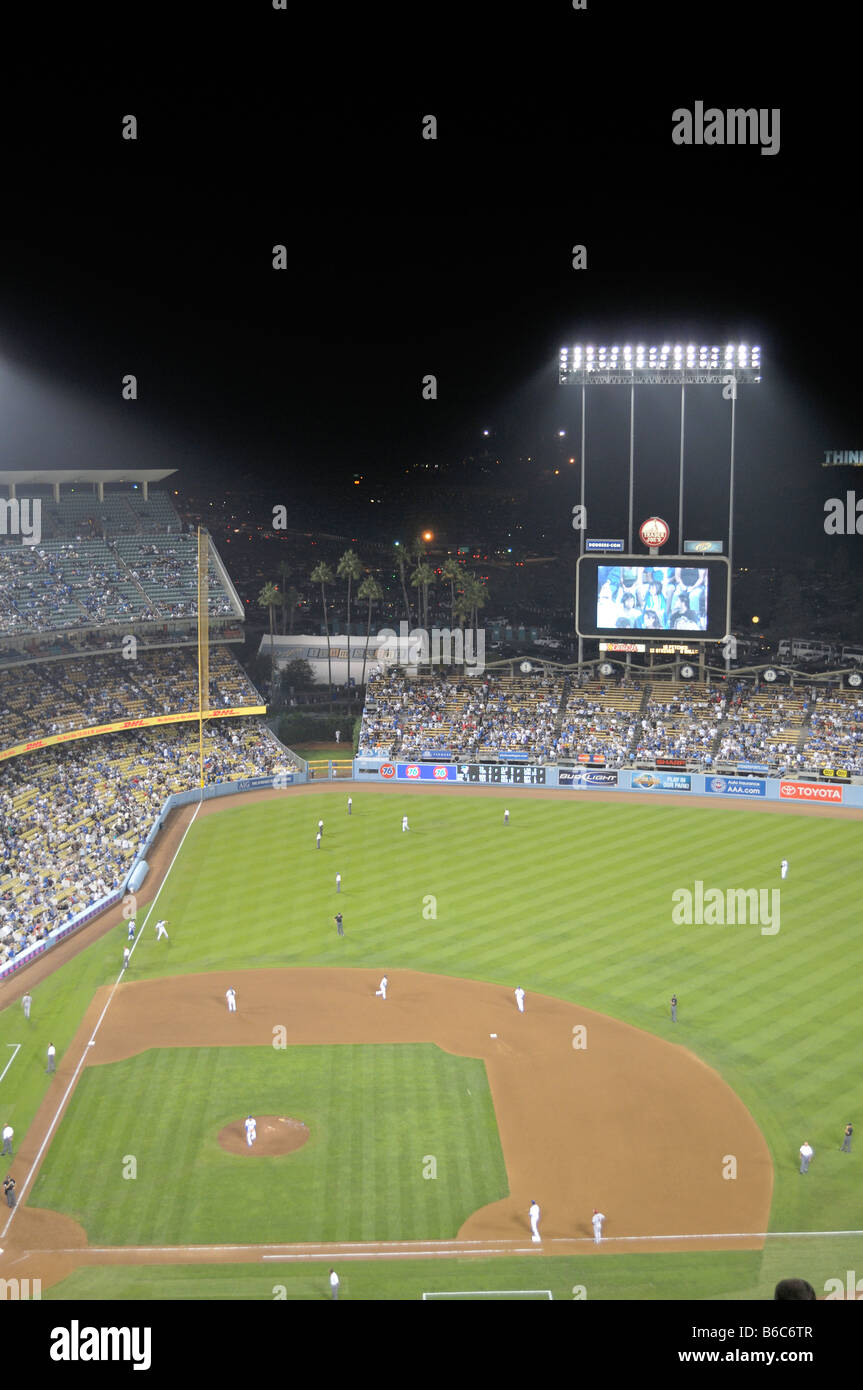 Dodger Stadium during night game of baseball Stock Photo - Alamy