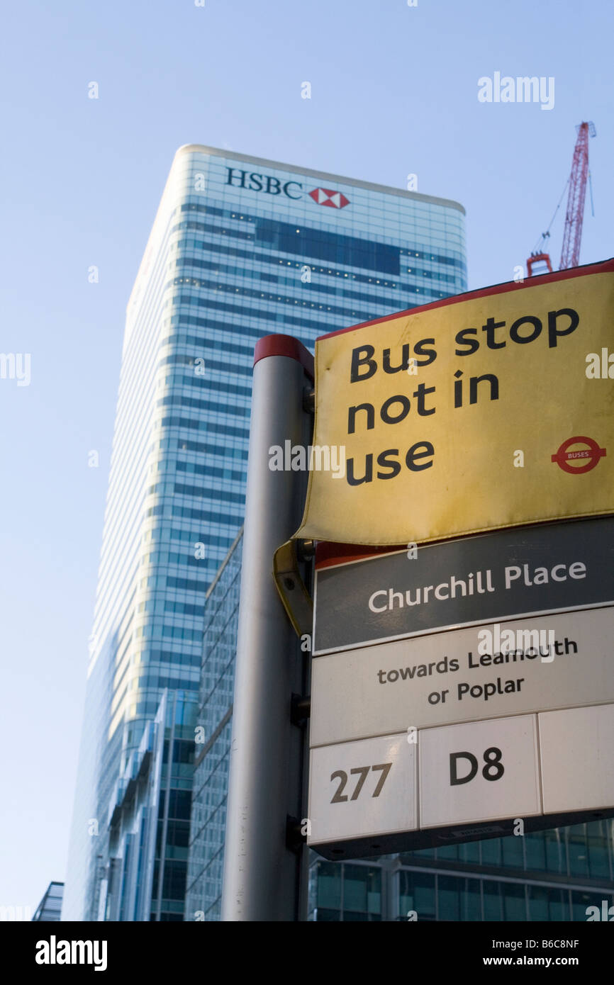 HSBC tower and a bus stop Stock Photo - Alamy