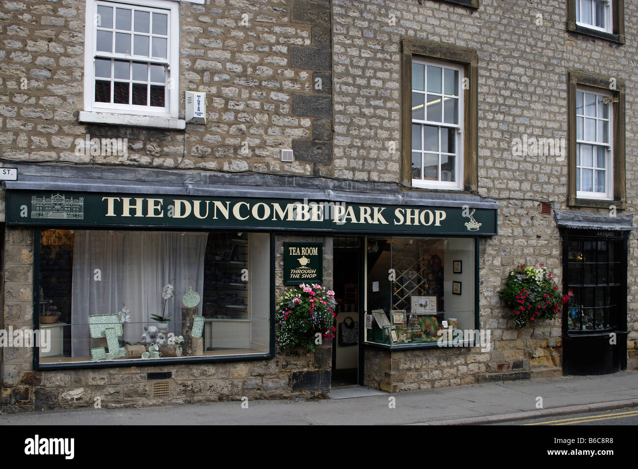 Helmsley Bridge Street Town center typical buildings North Yorkshire UK ...