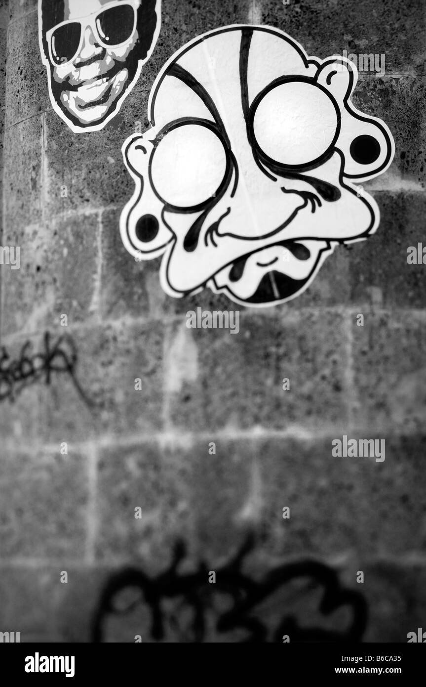 Sticker face Black and White Stock Photos & Images - Alamy