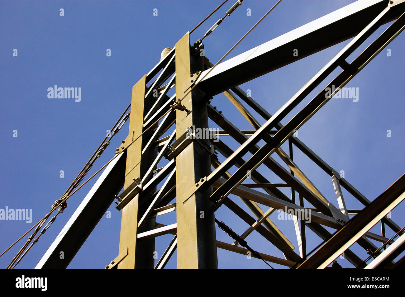 Metal bridge tower architectural details Stock Photo - Alamy