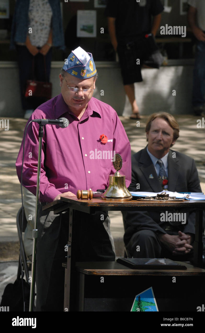 Veteran speaking at a Veterans Day event in Greenbelt, Maryland Stock ...