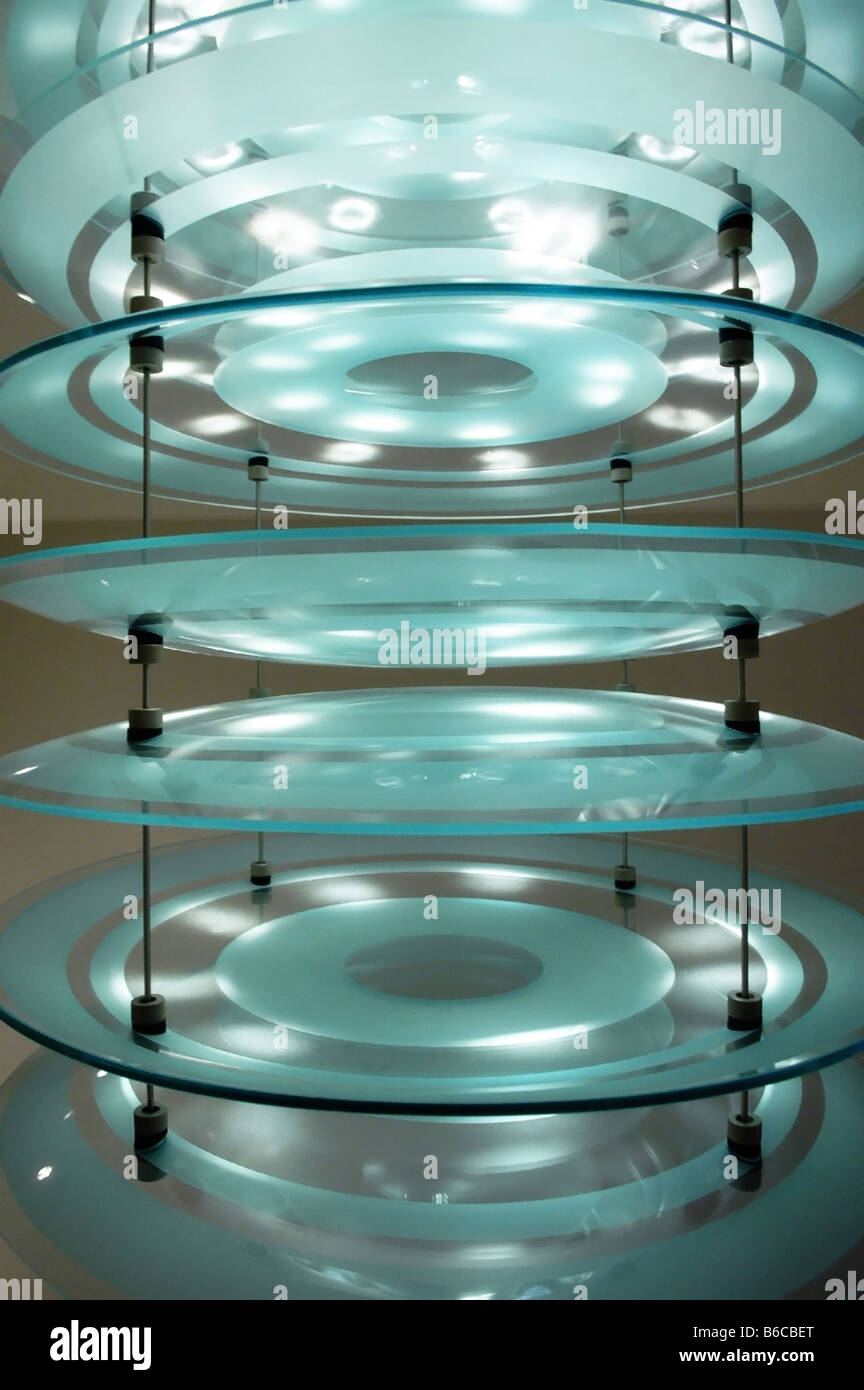 A unique glass lighting structure resembling an electrical modual Stock ...