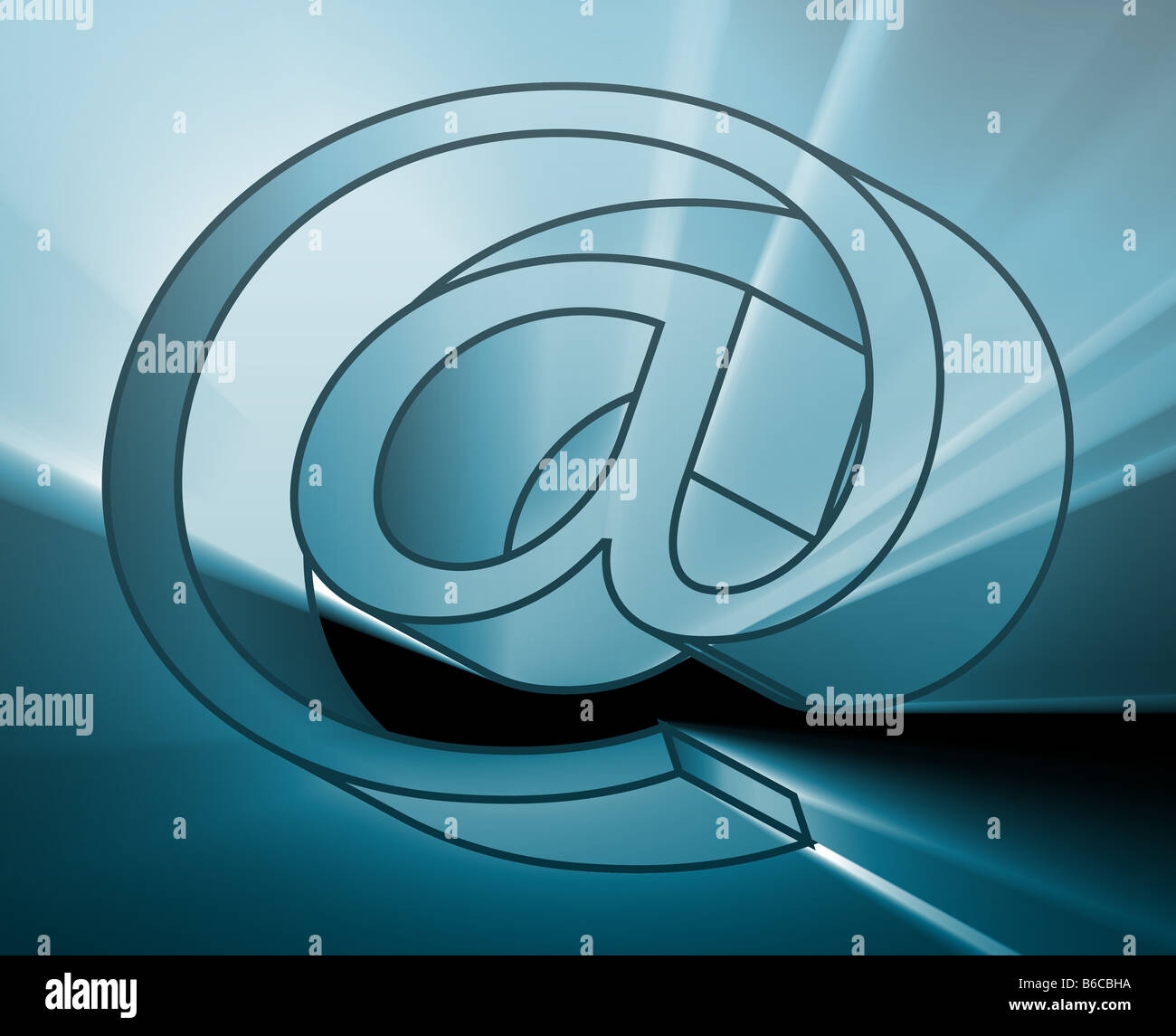 At internet symbol digital illustration with glowinng light Stock Photo ...