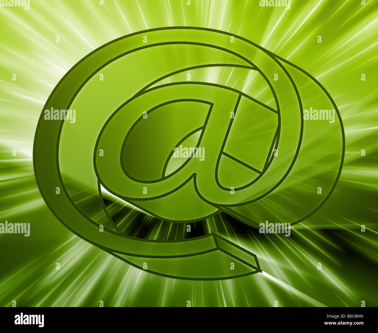 At internet symbol digital illustration with glowinng light Stock Photo ...