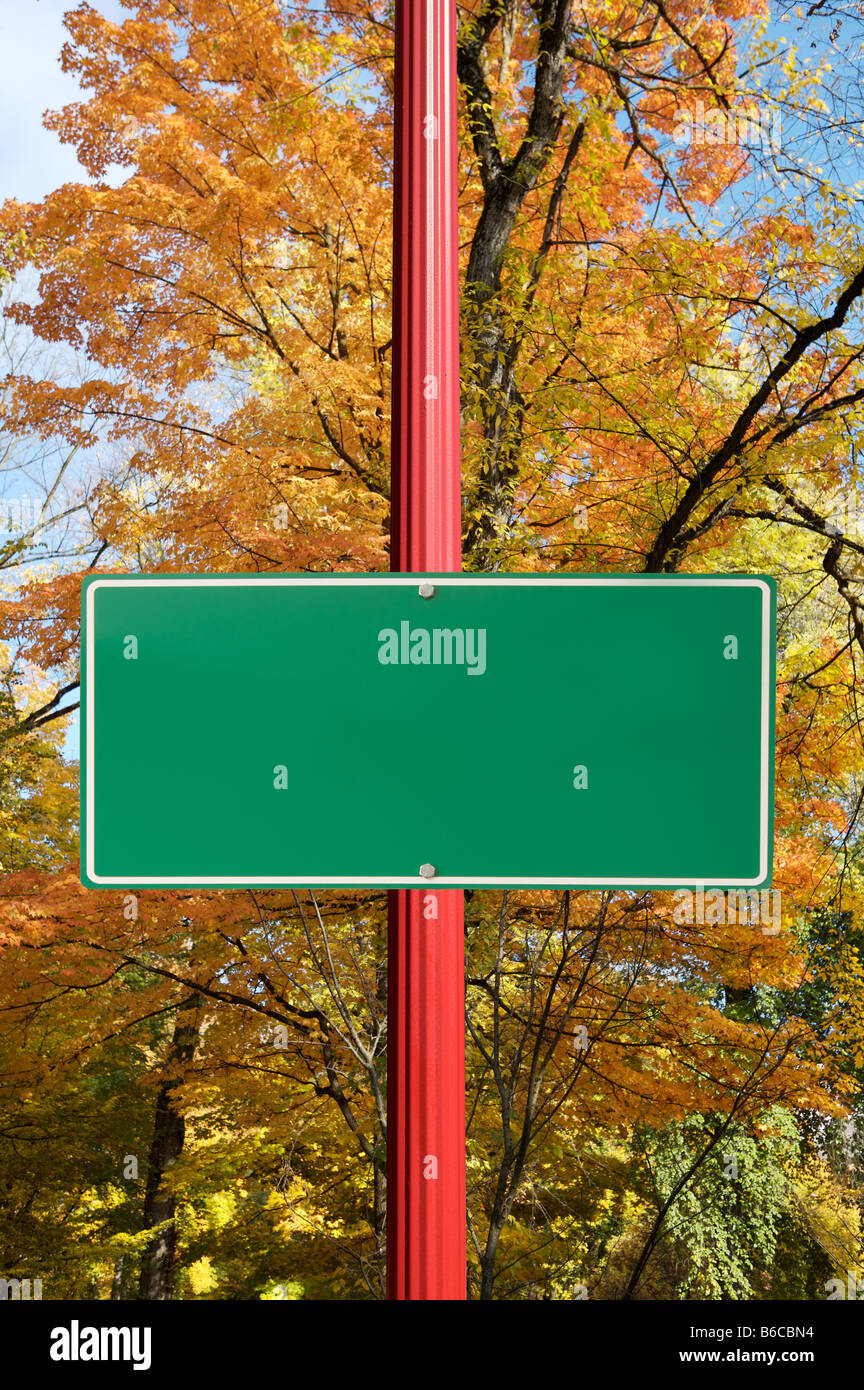 blank green traffic sign Stock Photo - Alamy