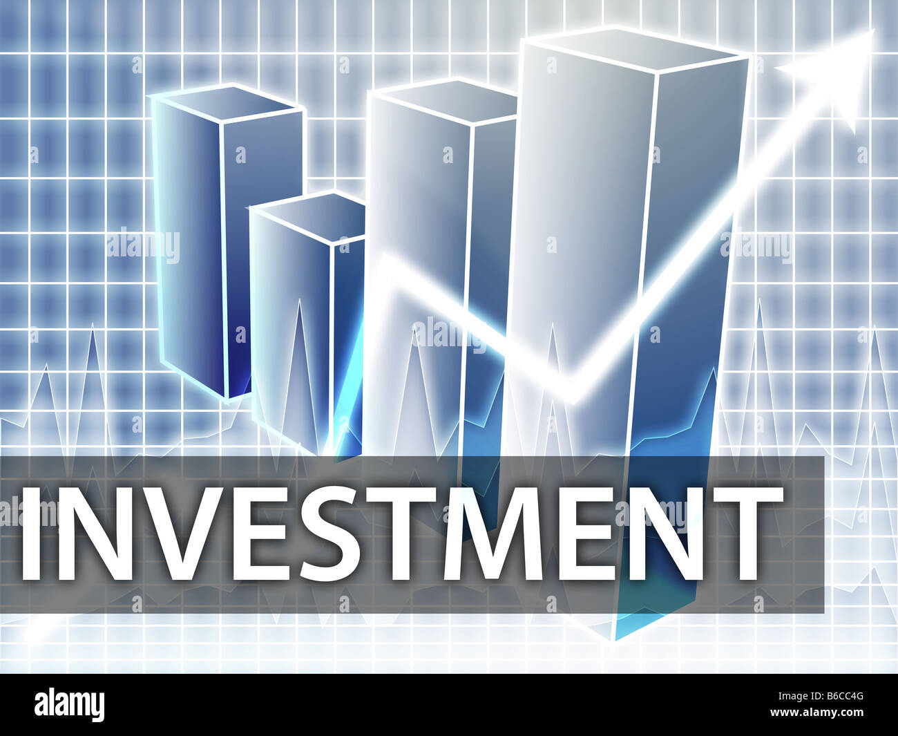 Investment finances illustration of bar chart diagram Stock Photo - Alamy