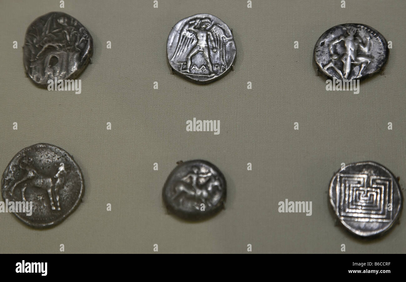 Coins from the Classical period (4th Centuary BC) in Crete Stock Photo ...
