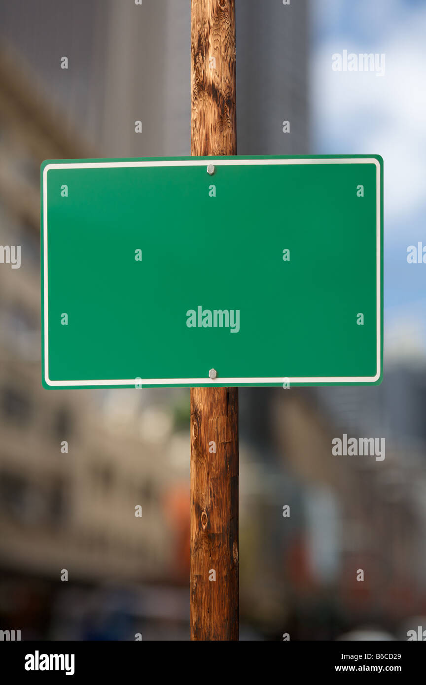 blank green traffic sign Stock Photo - Alamy