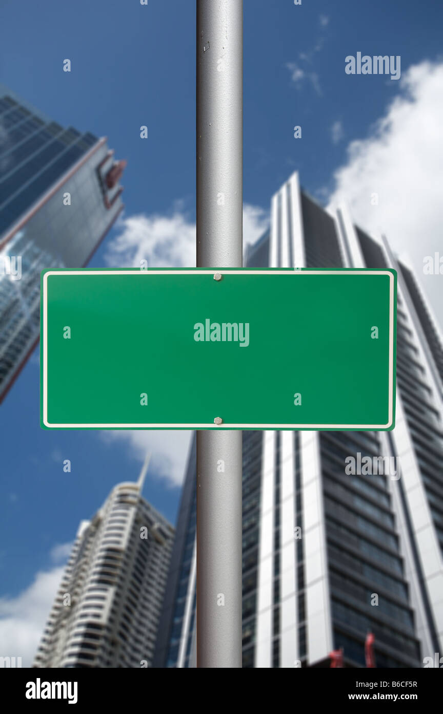 blank green traffic sign Stock Photo - Alamy