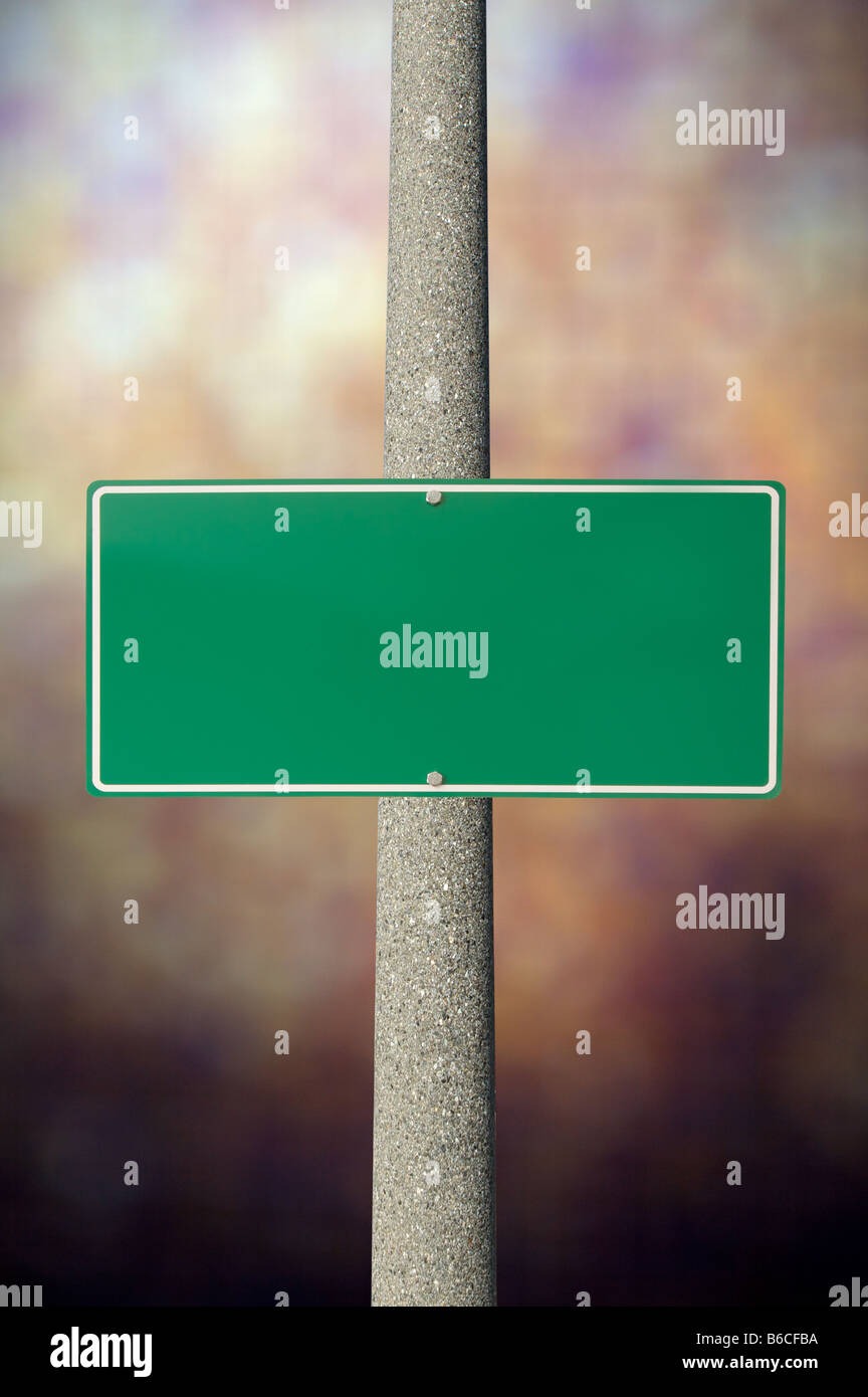 blank green traffic sign Stock Photo - Alamy