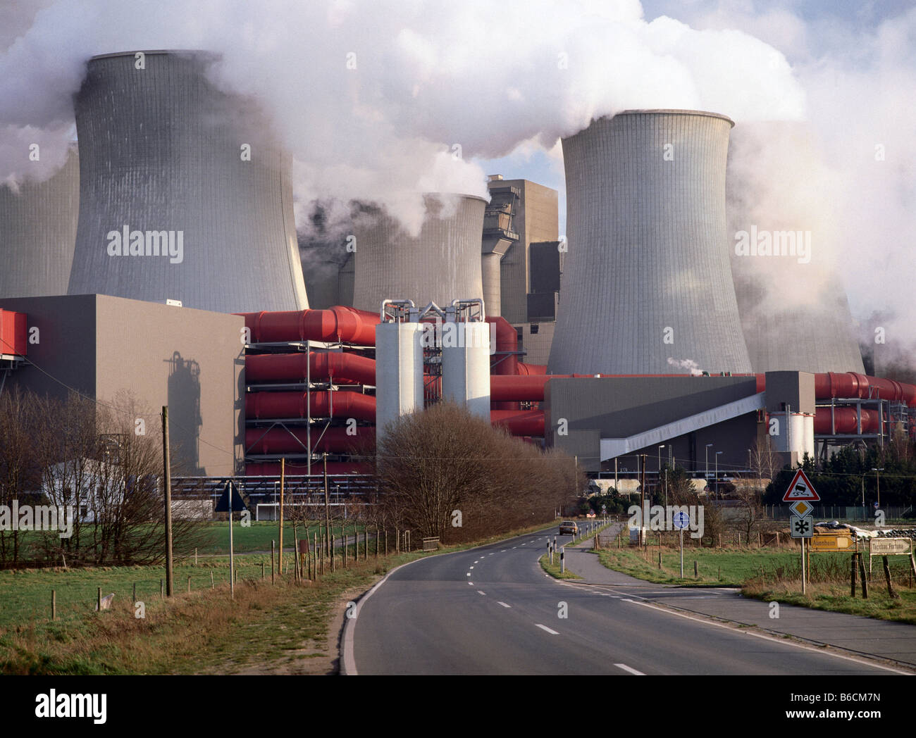 Road leading to power station, Niederaussem Power Station, Niederaussem ...