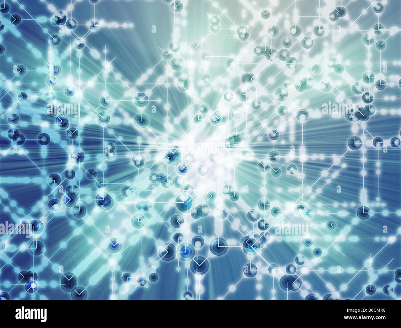 Abstract illustration of technical data nodes and flows Stock Photo - Alamy