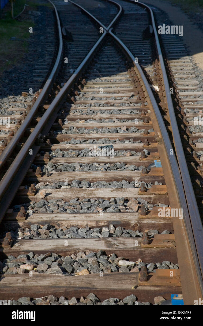 Close-up of railroad track Stock Photo - Alamy