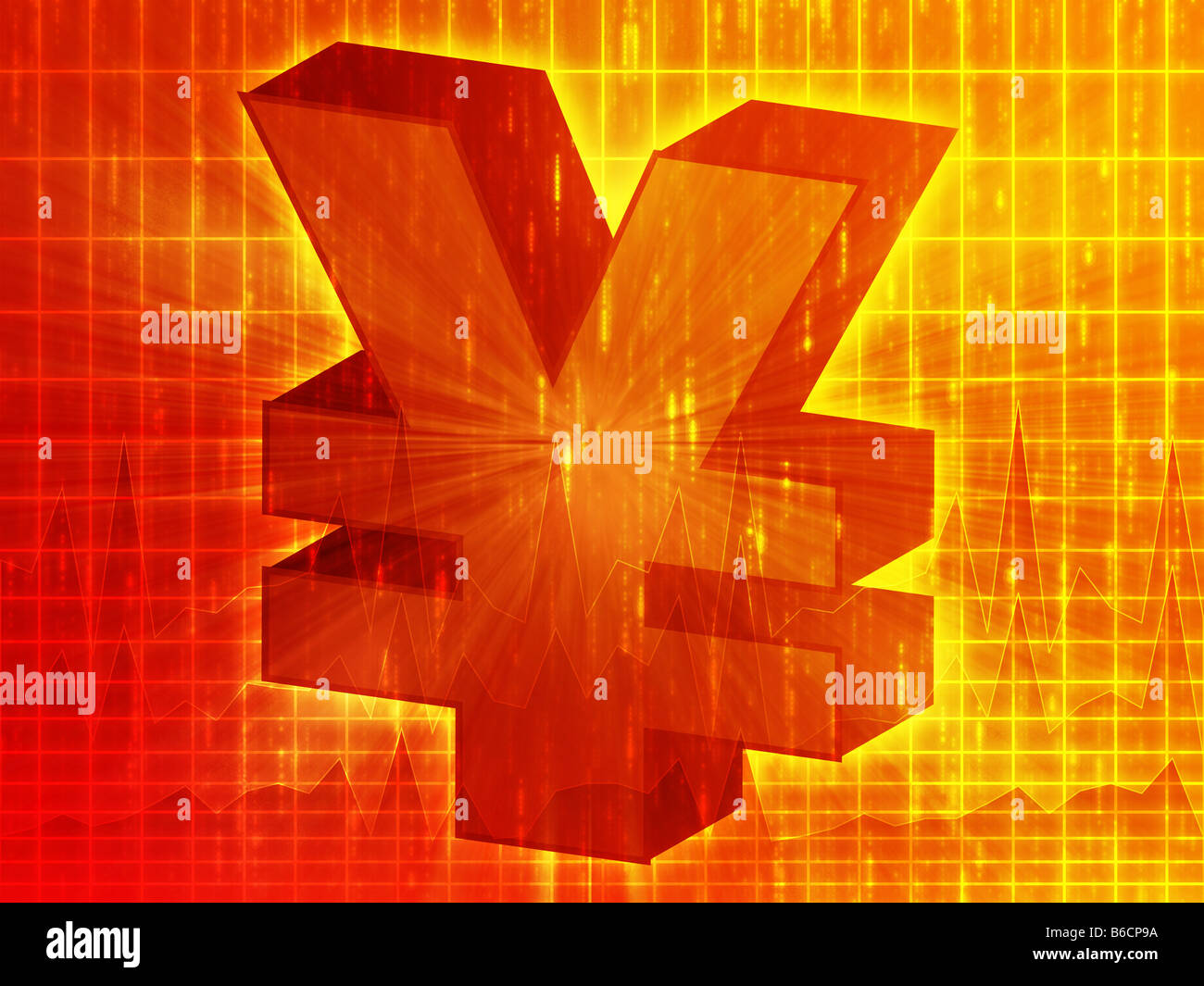 Japanese yen currency symbol over financial chart diagram Stock Photo ...