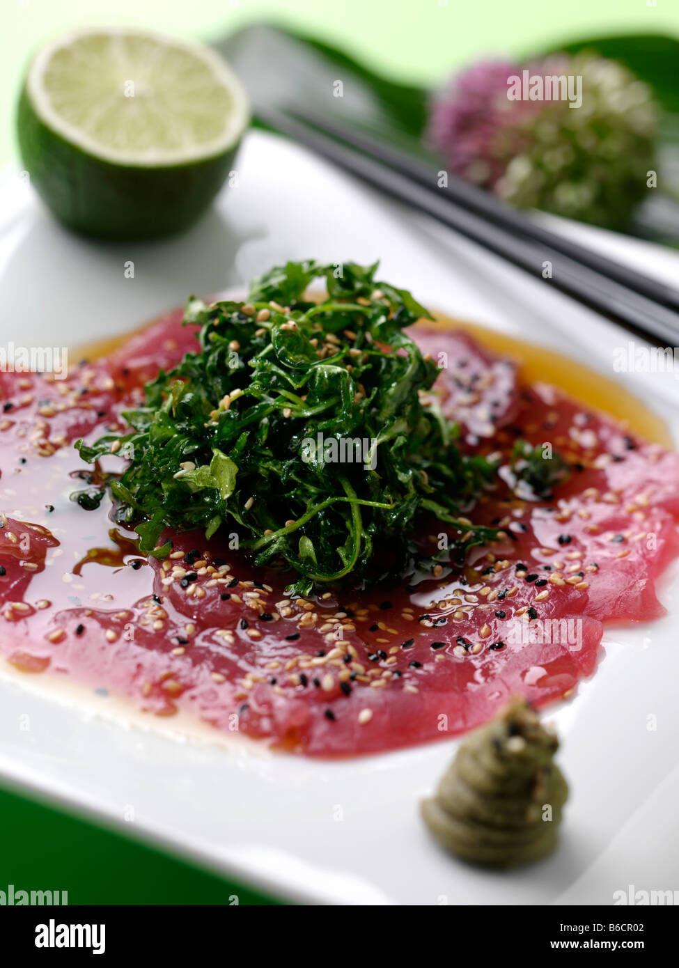 Tuna stylish fine dining editorial food Stock Photo - Alamy