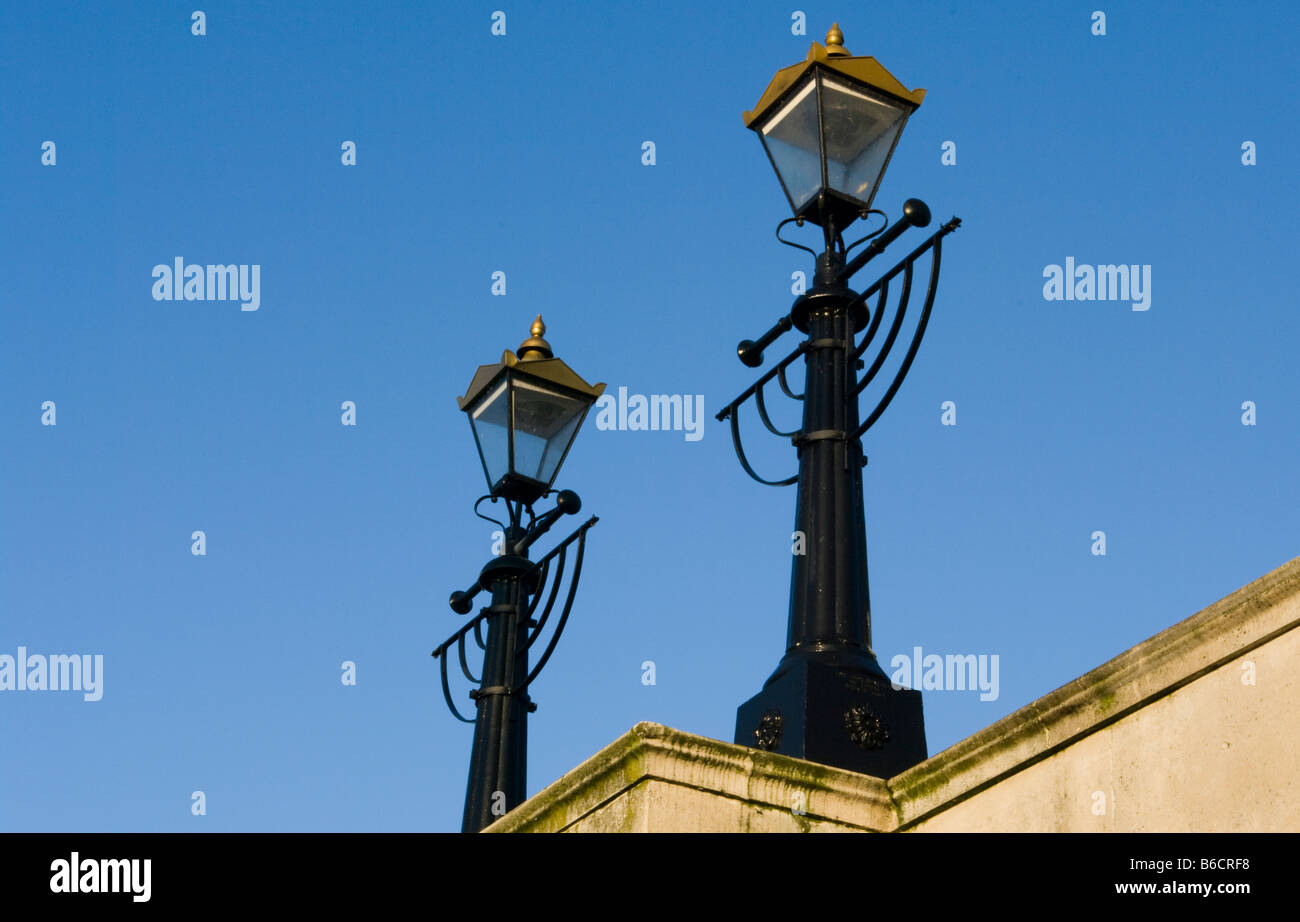 Lamp Posts On Kingston Bridge over The River Thames Surrey Stock Photo ...