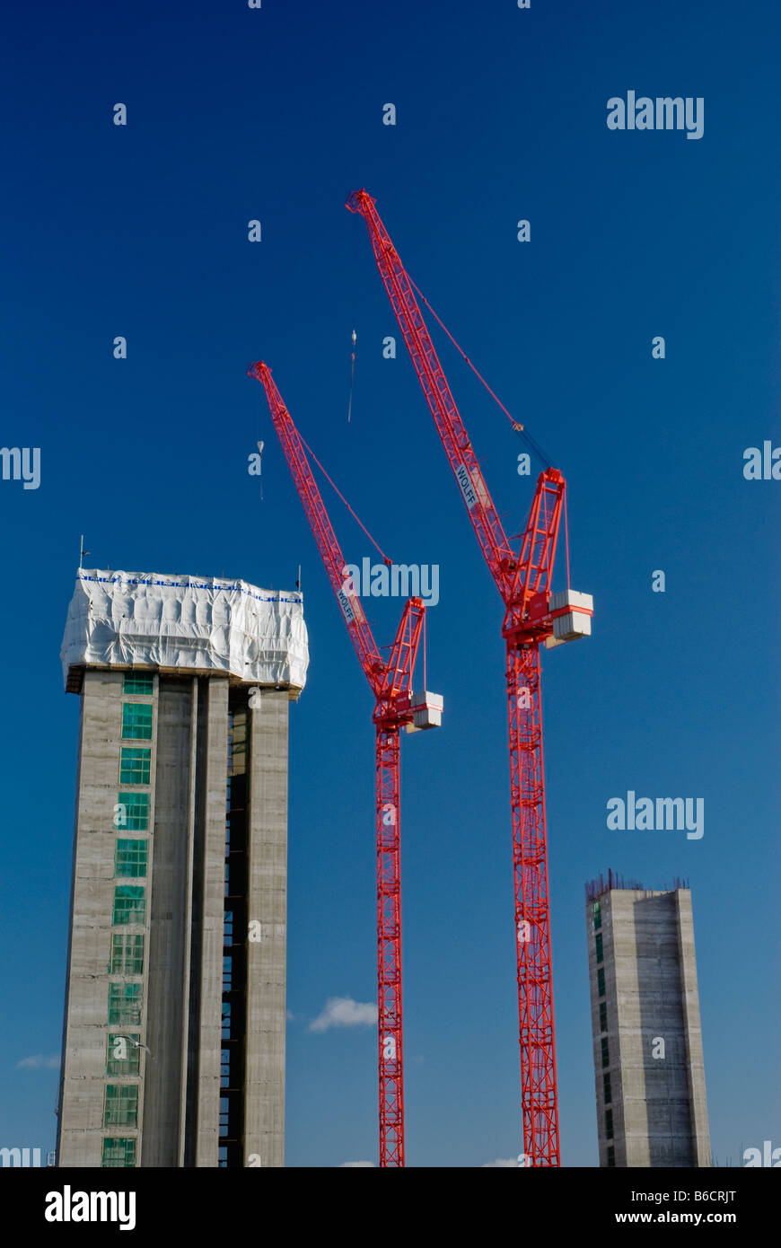 Construction cranes in Docklands London England UK Stock Photo - Alamy