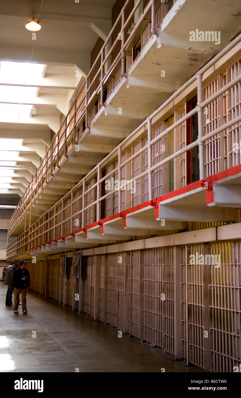 Interiors of prison, Alcatraz Island, San Francisco Bay, California, U ...