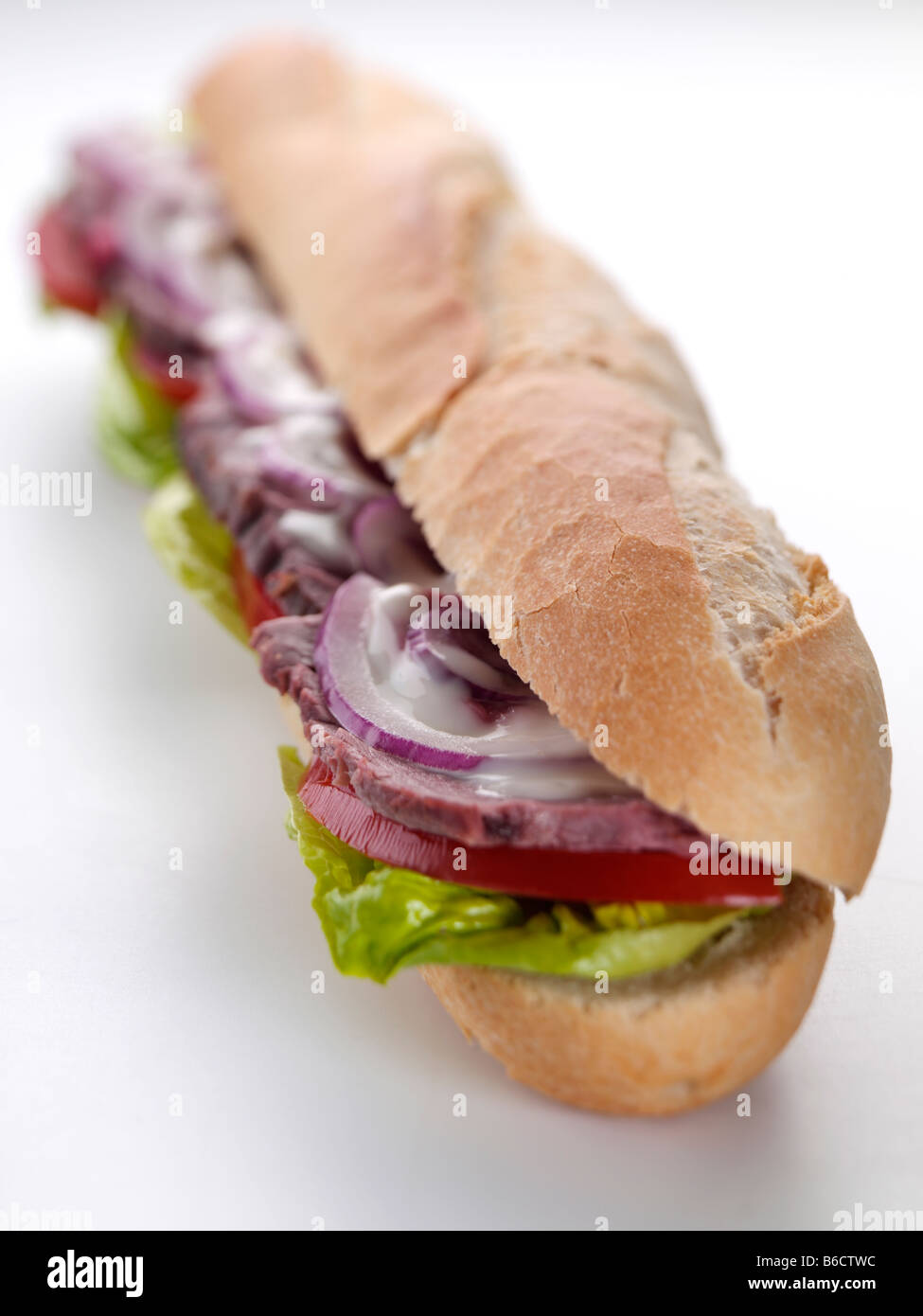 Roast Beef silverside salad stick sandwich editorial food Stock Photo ...