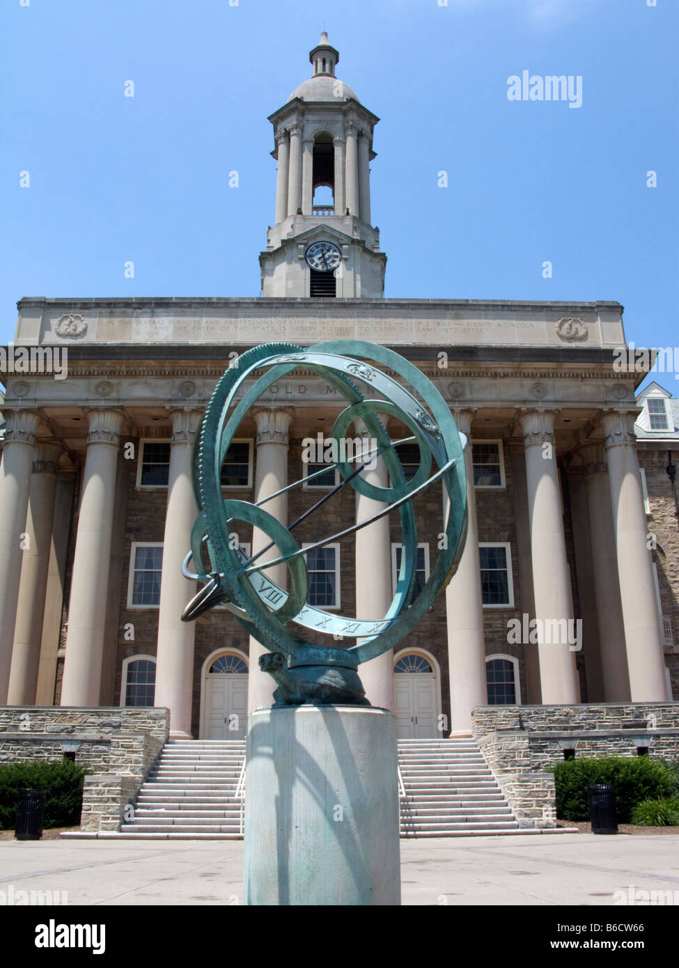 ARMILLARY SPHERE OLD MAIN BUILDING PENN STATE UNIVERSITY CAMPUS STATE ...