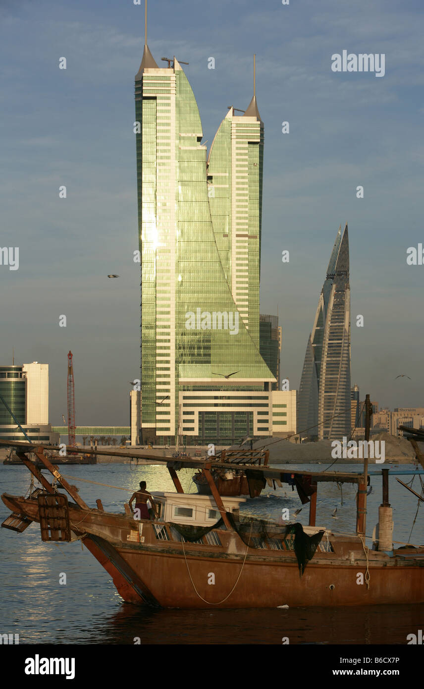 BRN, Bahrain: Manama, Bahrain World Trade Center and the towers of the ...