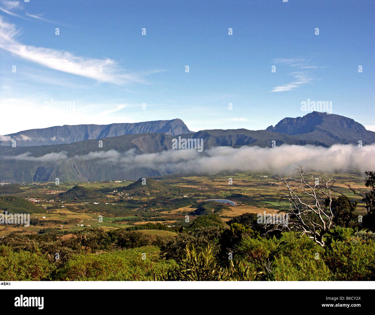 Panoramic view of valley Stock Photo - Alamy