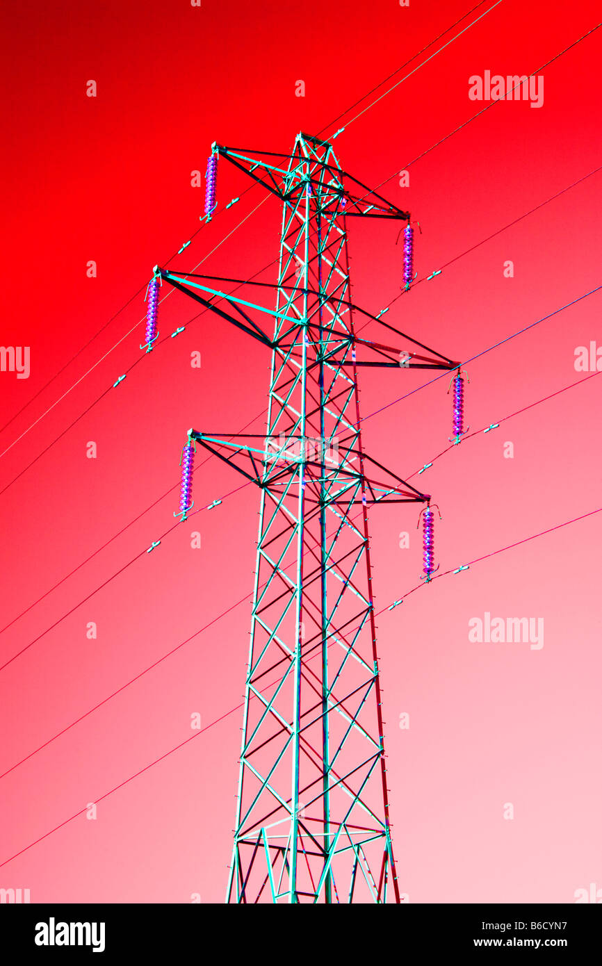 Pylon & Power Lines Stock Photo - Alamy