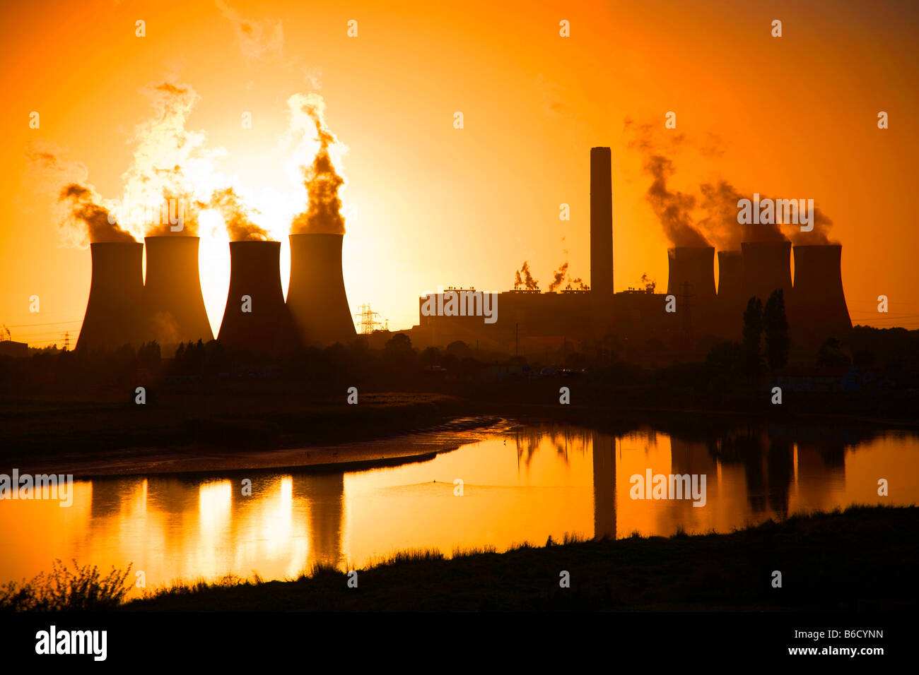 Power Station & Sunset Stock Photo - Alamy