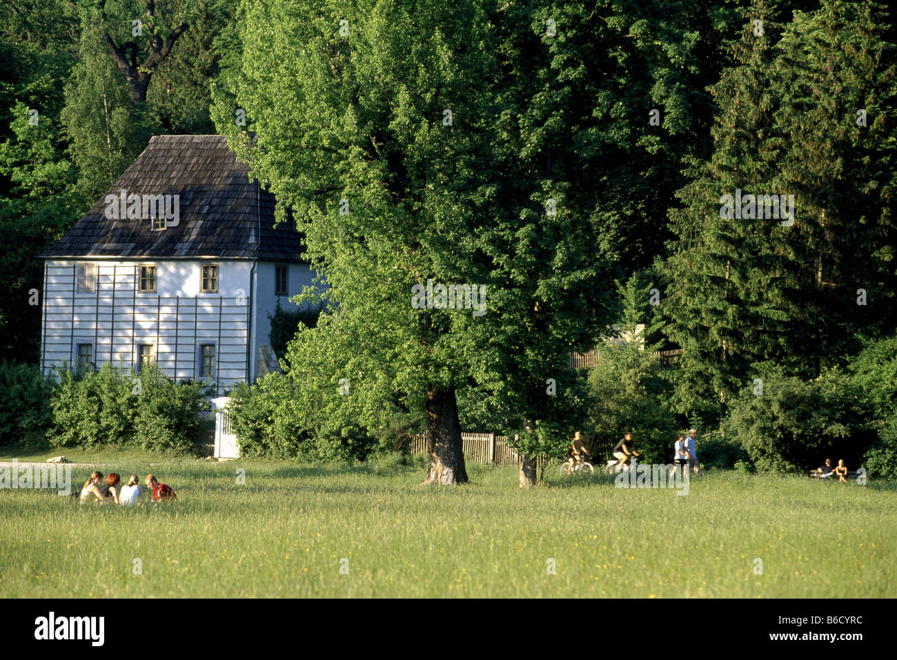 People in park, Goethes Gartenhaus, Weimar, Thuringia, Germany Stock ...