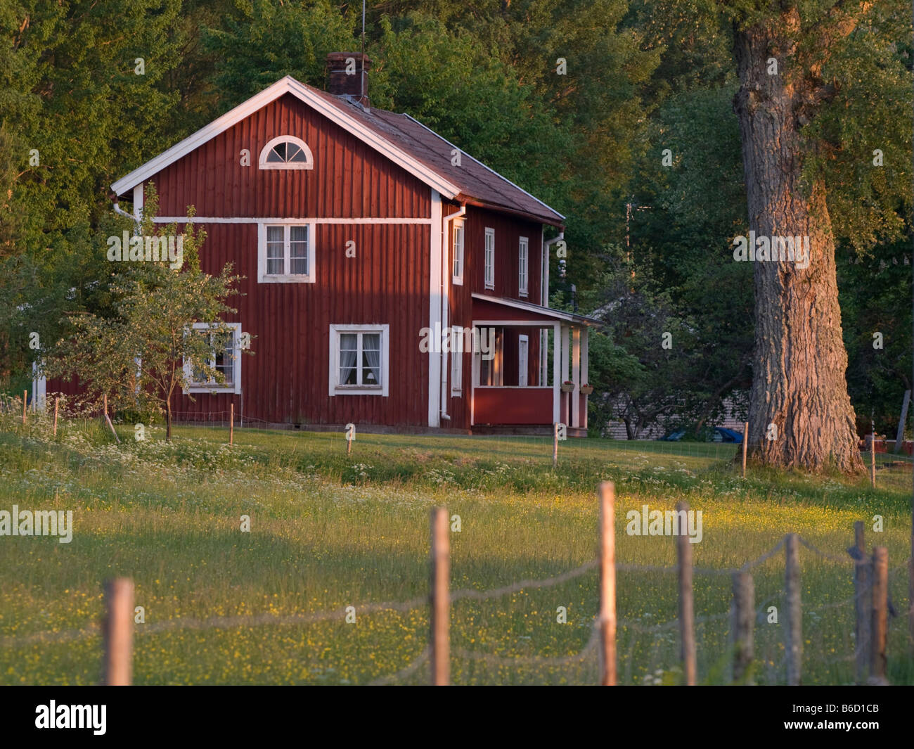 Timber house in field, Tiveden, Sweden Stock Photo - Alamy