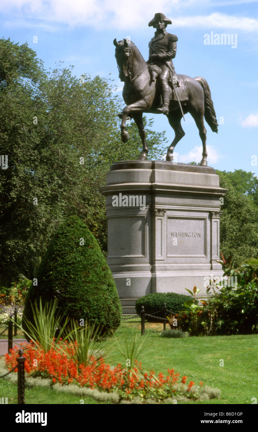 USA Massachusetts Boston George Washington statue Stock Photo - Alamy
