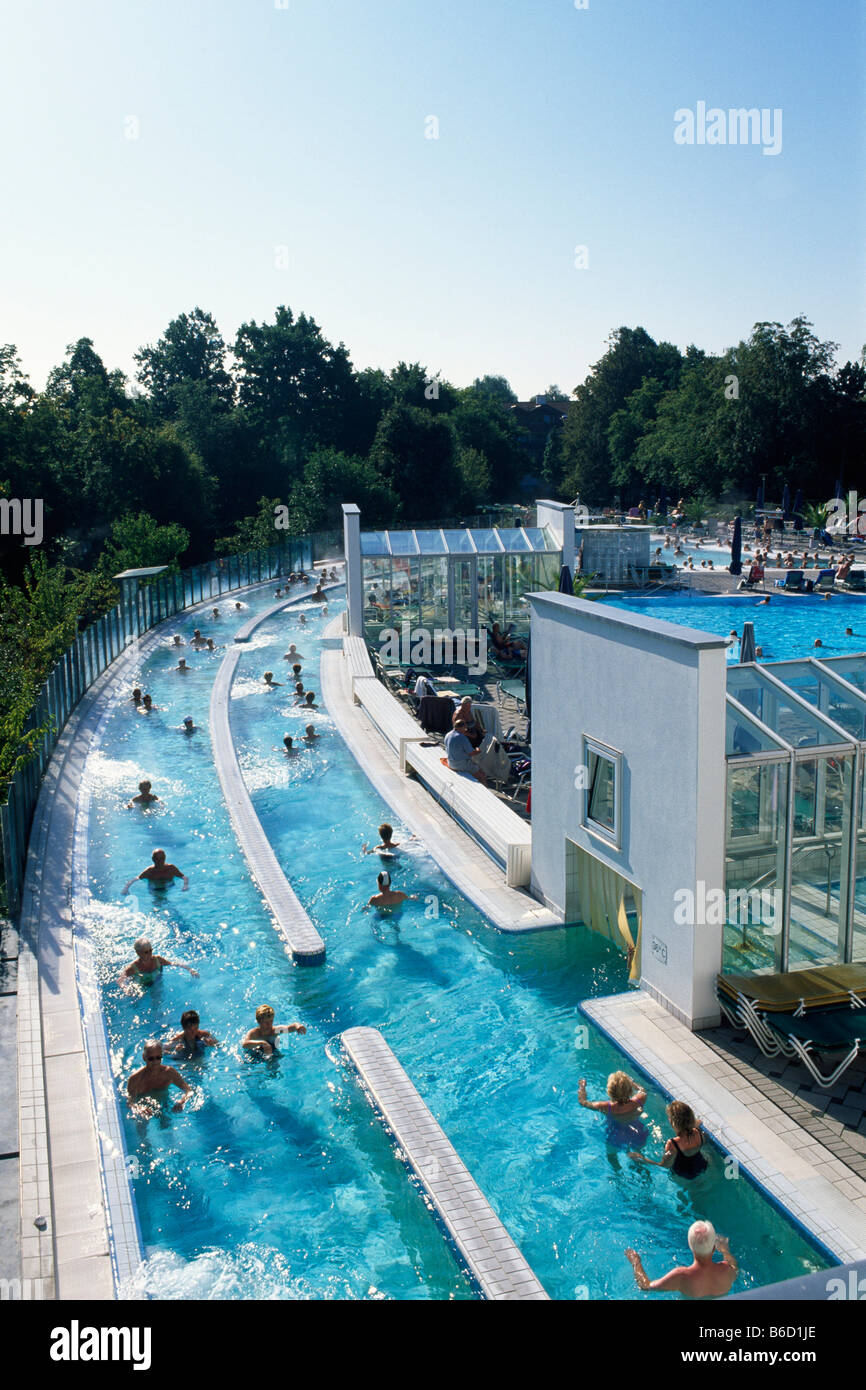 Group of people in swimming pool, Europa Therme, Bad Fussing, Lower ...