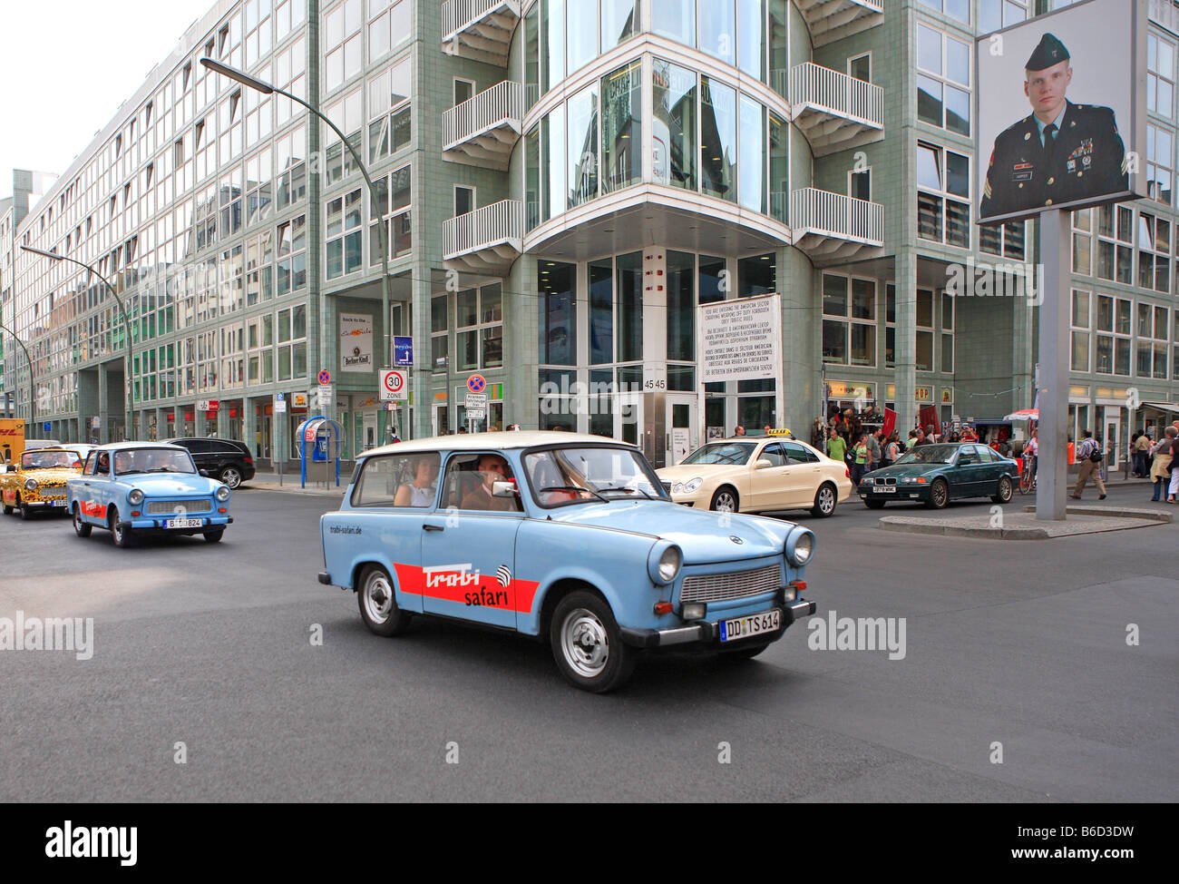 Trabant Car, Checkpoint Charlie, Berlin Stock Photo - Alamy