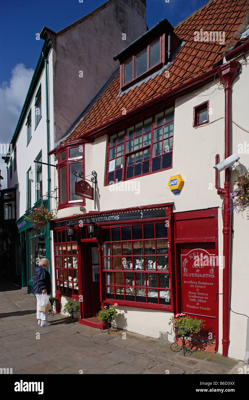 Whitby Town center typical buildings North Yorkshire UK Great Britain ...