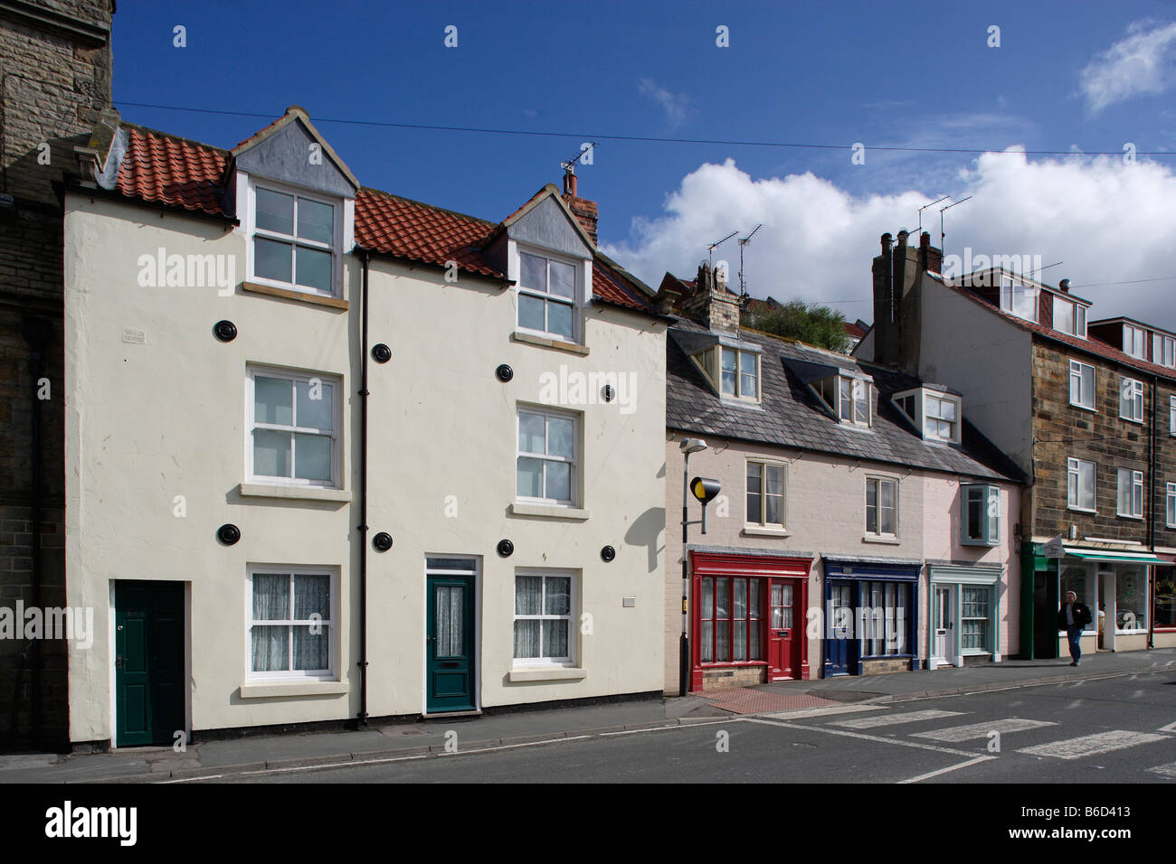 Whitby Town center typical buildings North Yorkshire UK Great Britain ...