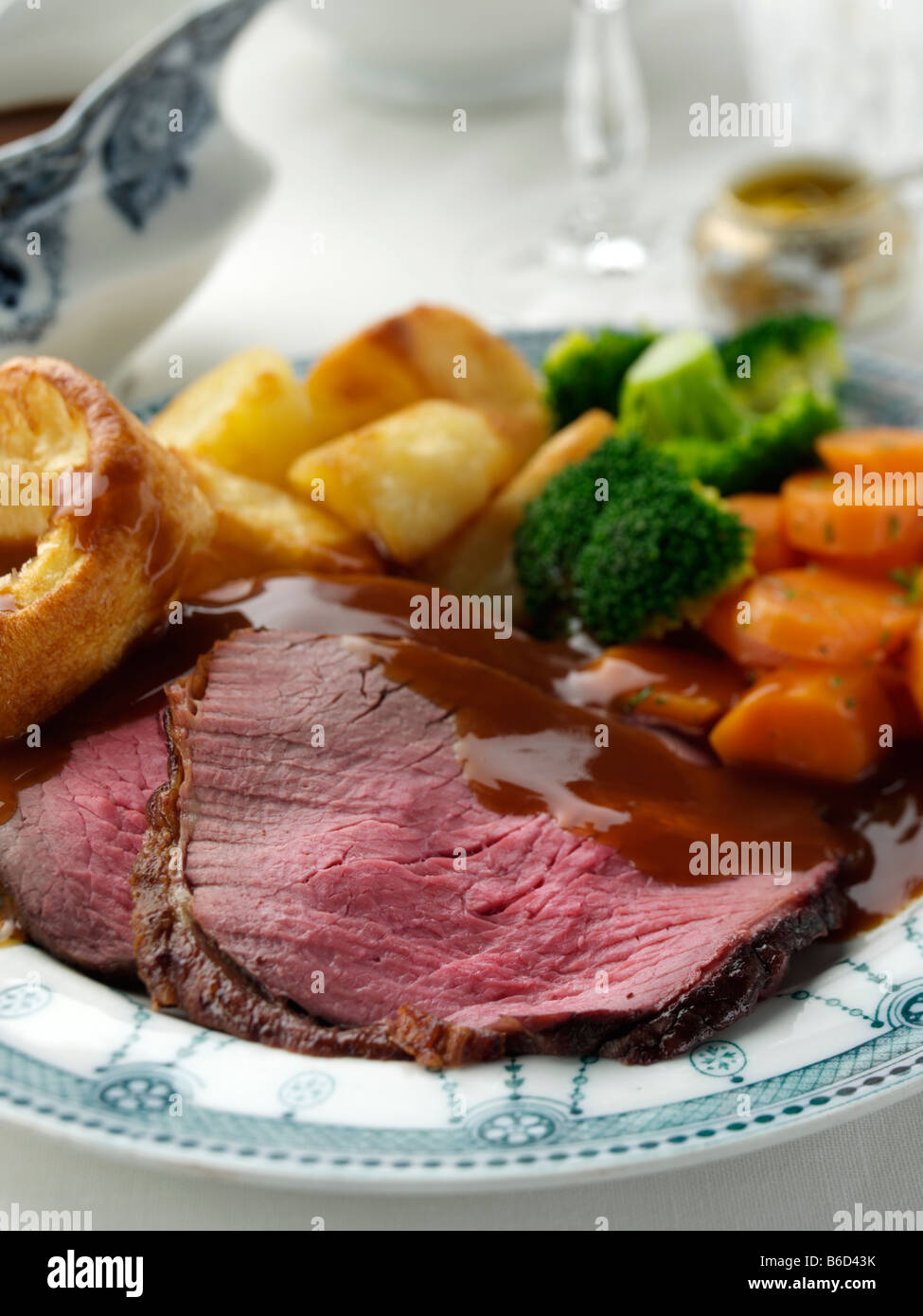 Roast beef dinner Stock Photo - Alamy