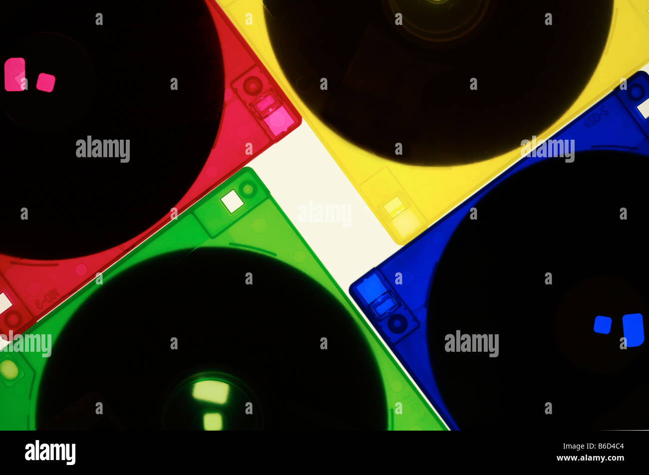 Floppy Disks Colored on White Background Stock Photo - Alamy