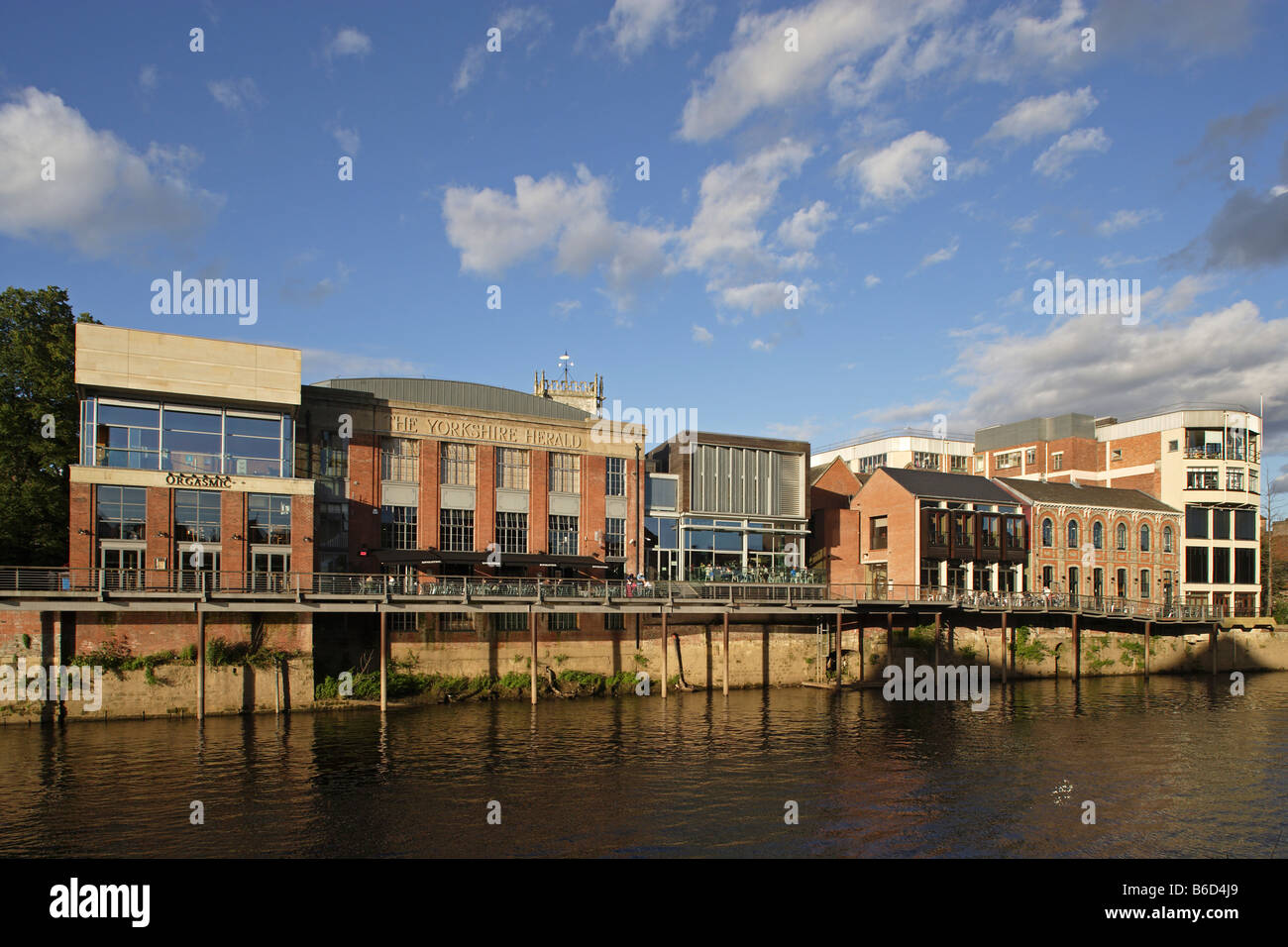 York Ouse River quays riverside the Yorkshire Herald typical buildings ...