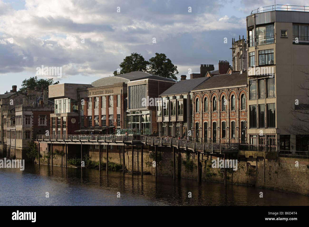 York Ouse River quays riverside the Yorkshire Herald typical buildings ...
