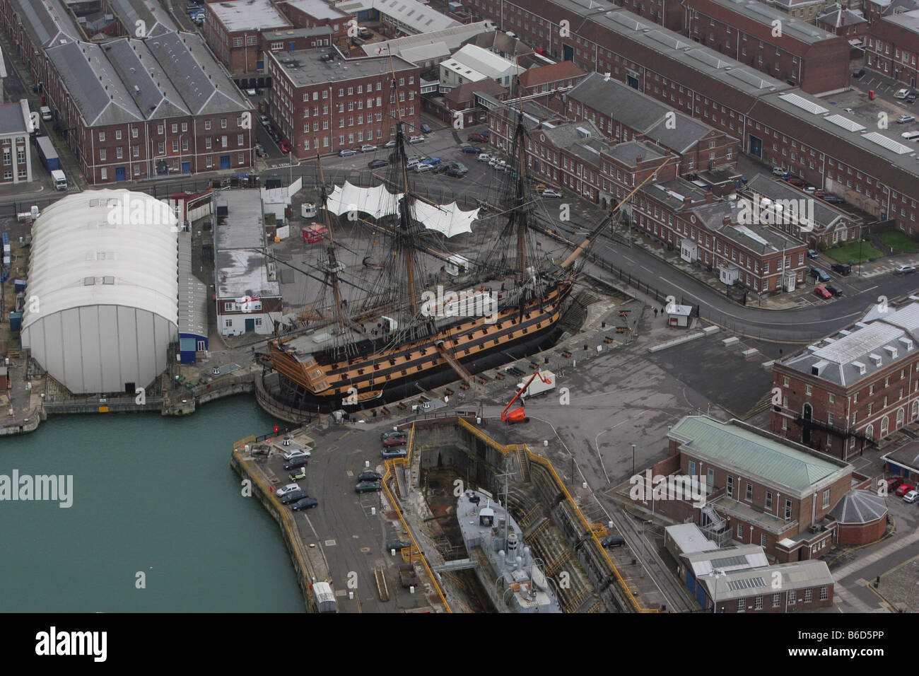 Portsmouth Historic Dockyard Aerial High Resolution Stock Photography ...