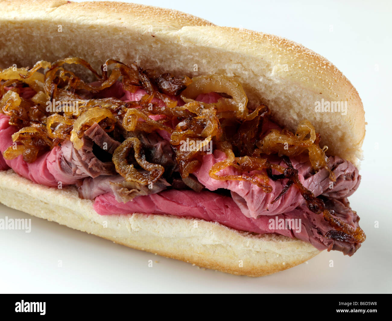 Roast Silverside beef submarine editorial food Stock Photo - Alamy
