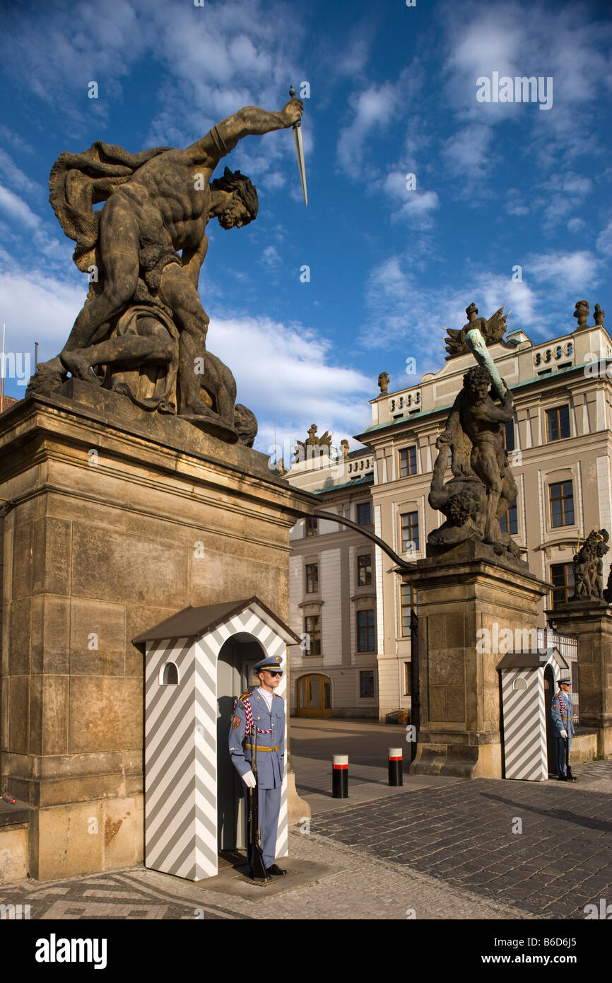 Prague castle gate guards hi-res stock photography and images - Alamy