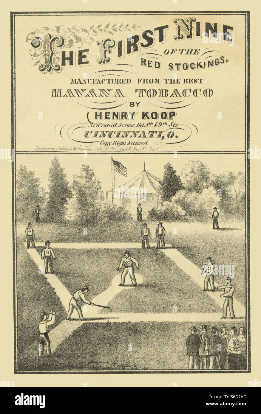 First nine of the Red Stockings Stock Photo - Alamy