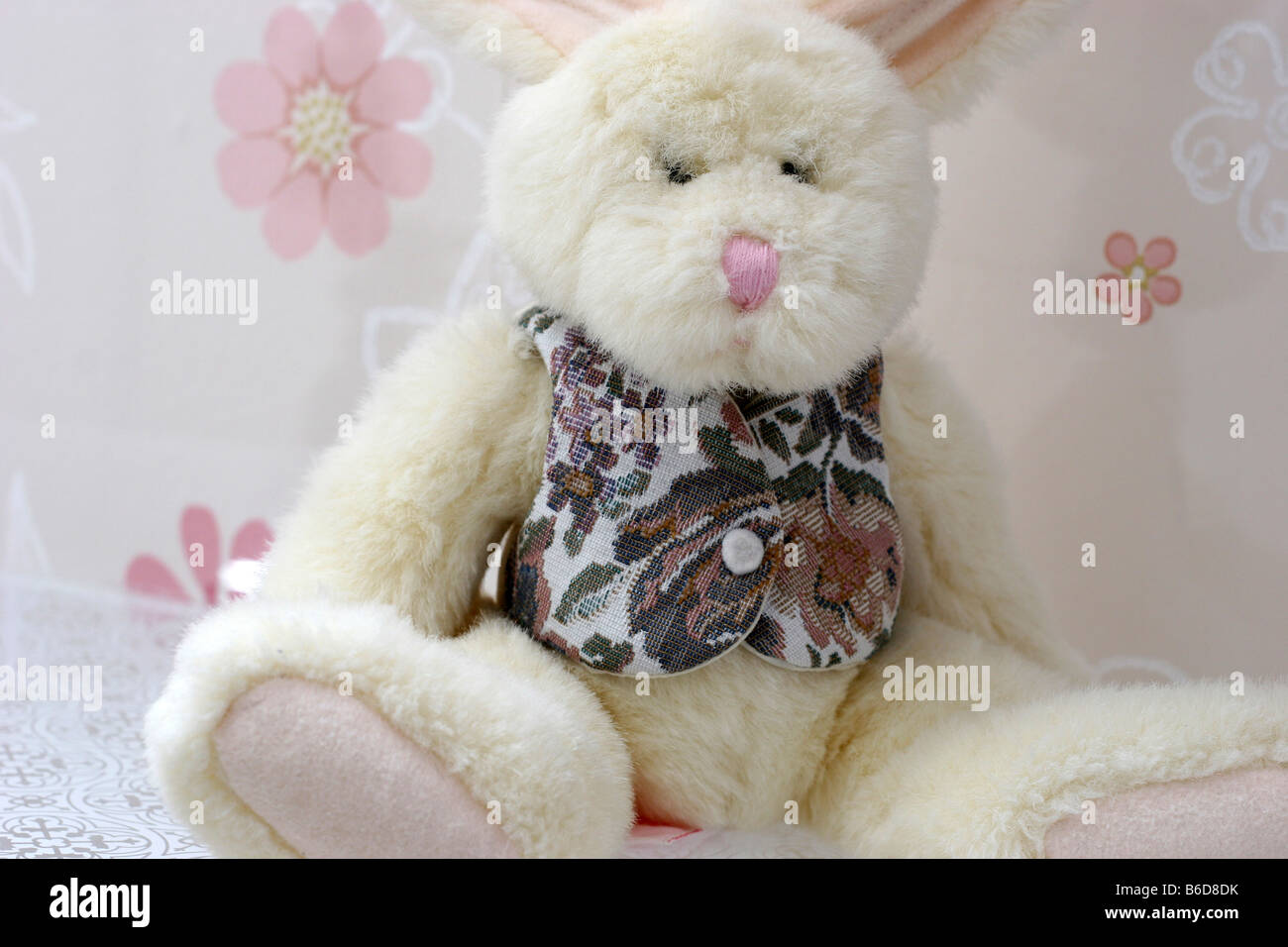 White Rabbit stuffed doll Stock Photo - Alamy