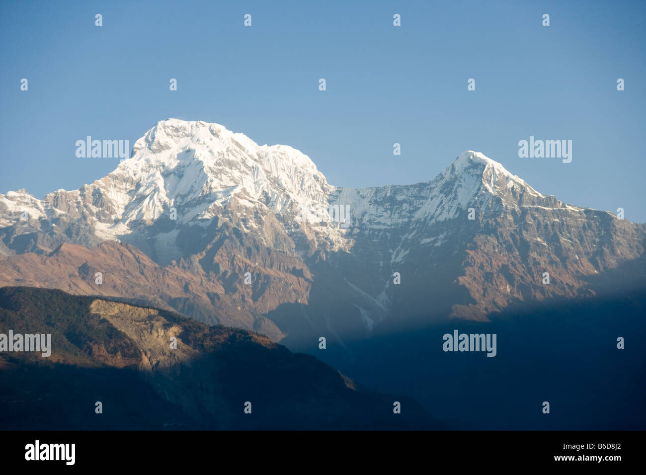 Dawn over Annapurna South Annapurna One and Hiunchuli Mountains from ...